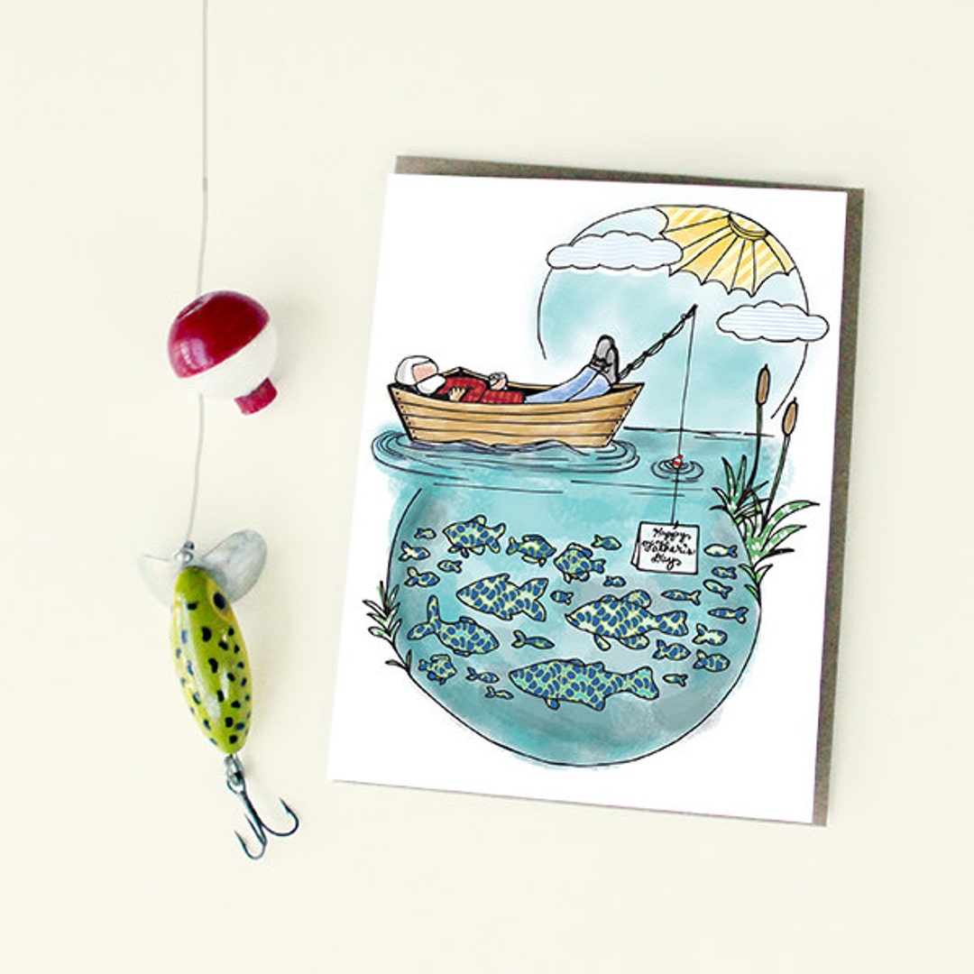 Father's Day Boat Card Relaxing Dad Fathers Day Card Fishing Trip ...