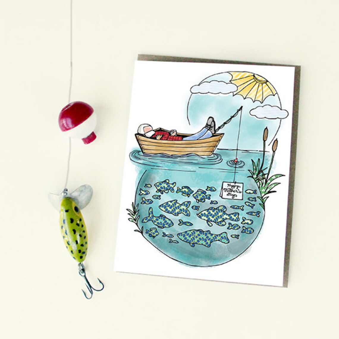 Father's Day Boat Card Relaxing Dad Father's Day - Etsy