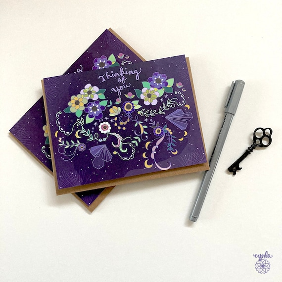 Thinking of You Galaxy Greeting Card Thinking of You Card - Etsy