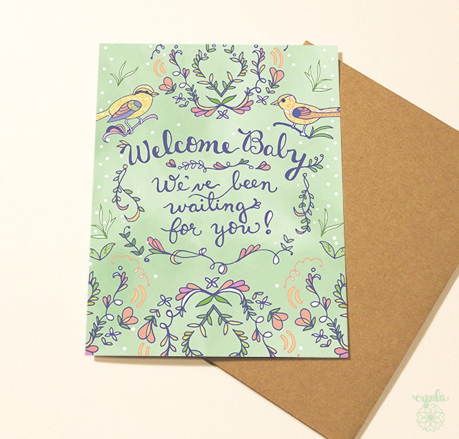 Baby Greeting Card New Baby Card Welcome Baby Stationery - Etsy