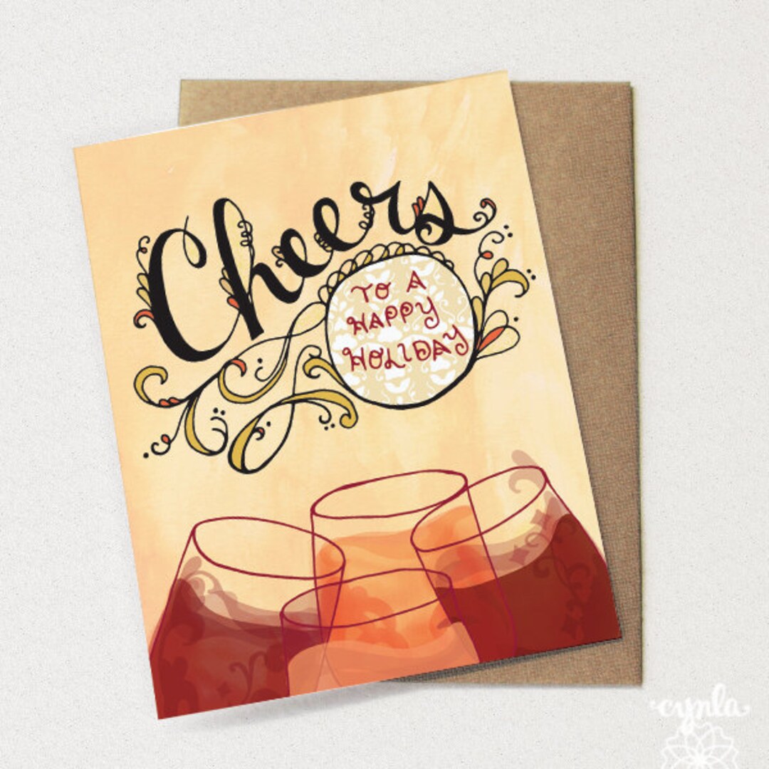 Cheers Holiday Card - Holiday Card, Christmas Card, Cheers Card, Boxed ...