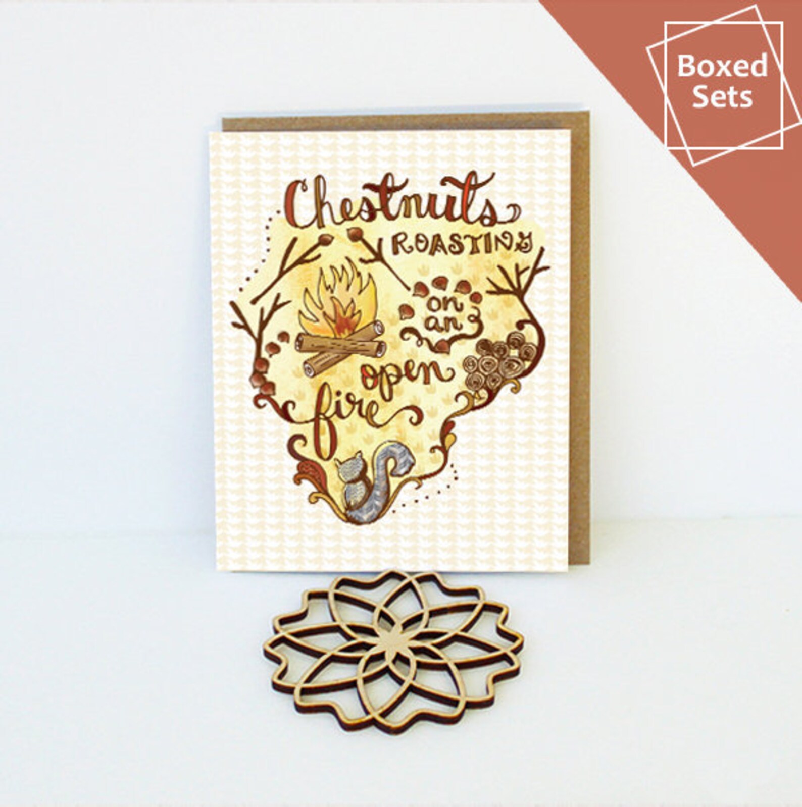 Chestnuts BOX of 8 Greeting Cards Christmas Card, Fall Card, Squirrel ...