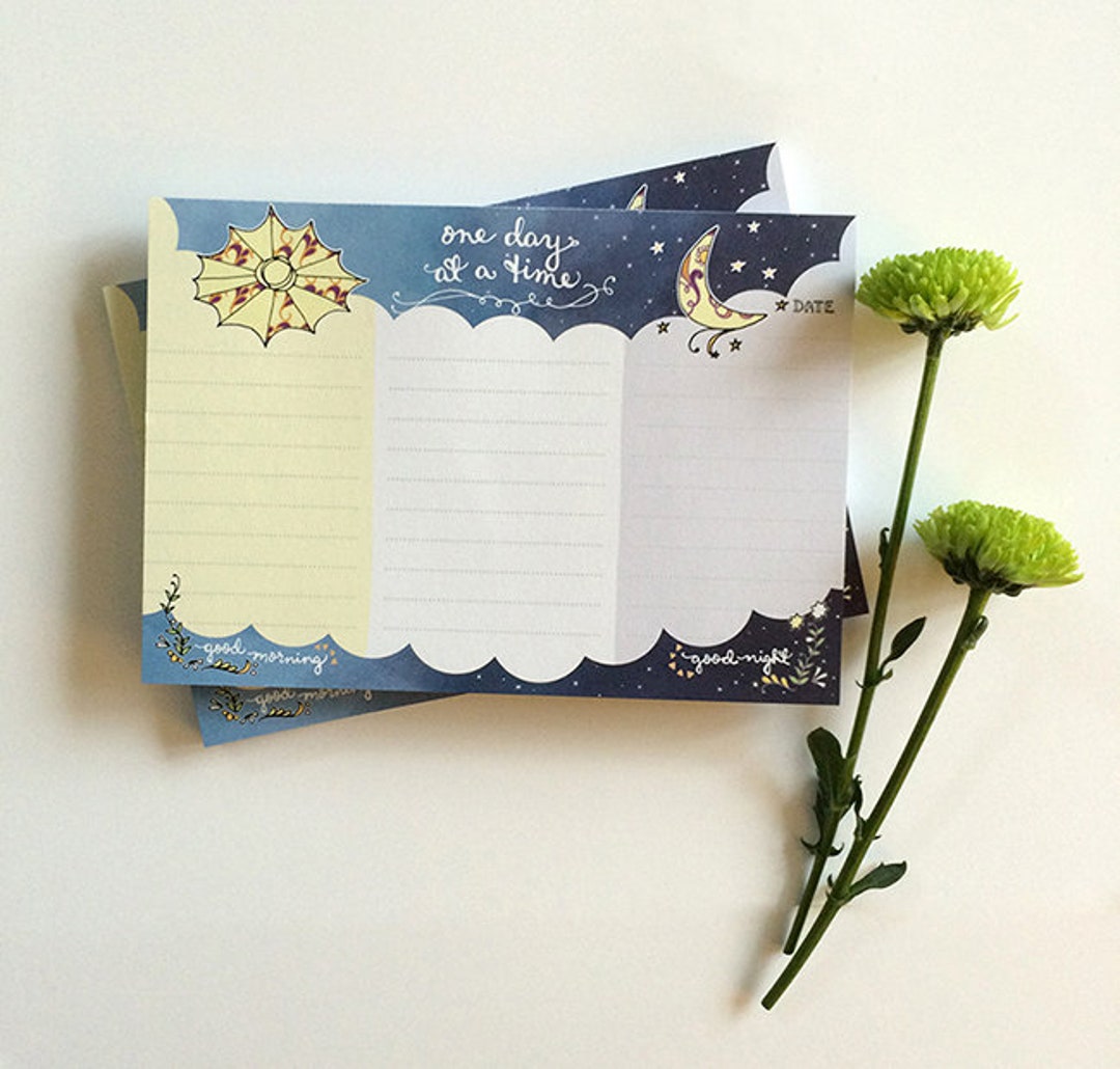 Sun to Moon Notepad - Starry to Do List, Stationery Pad, Celestial ...