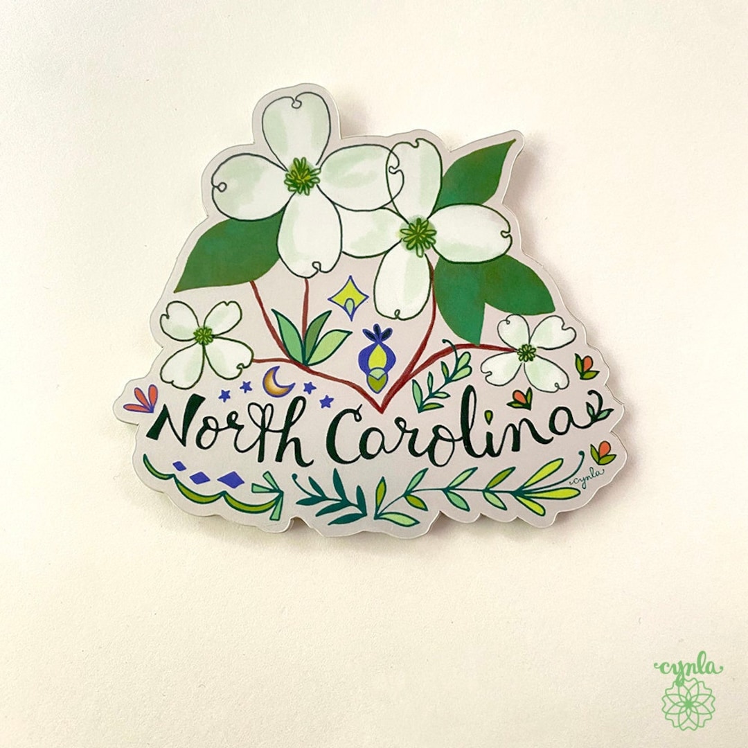 North Carolina State Flower Sticker - Stickers 3.5 Inch Vinyl, North ...