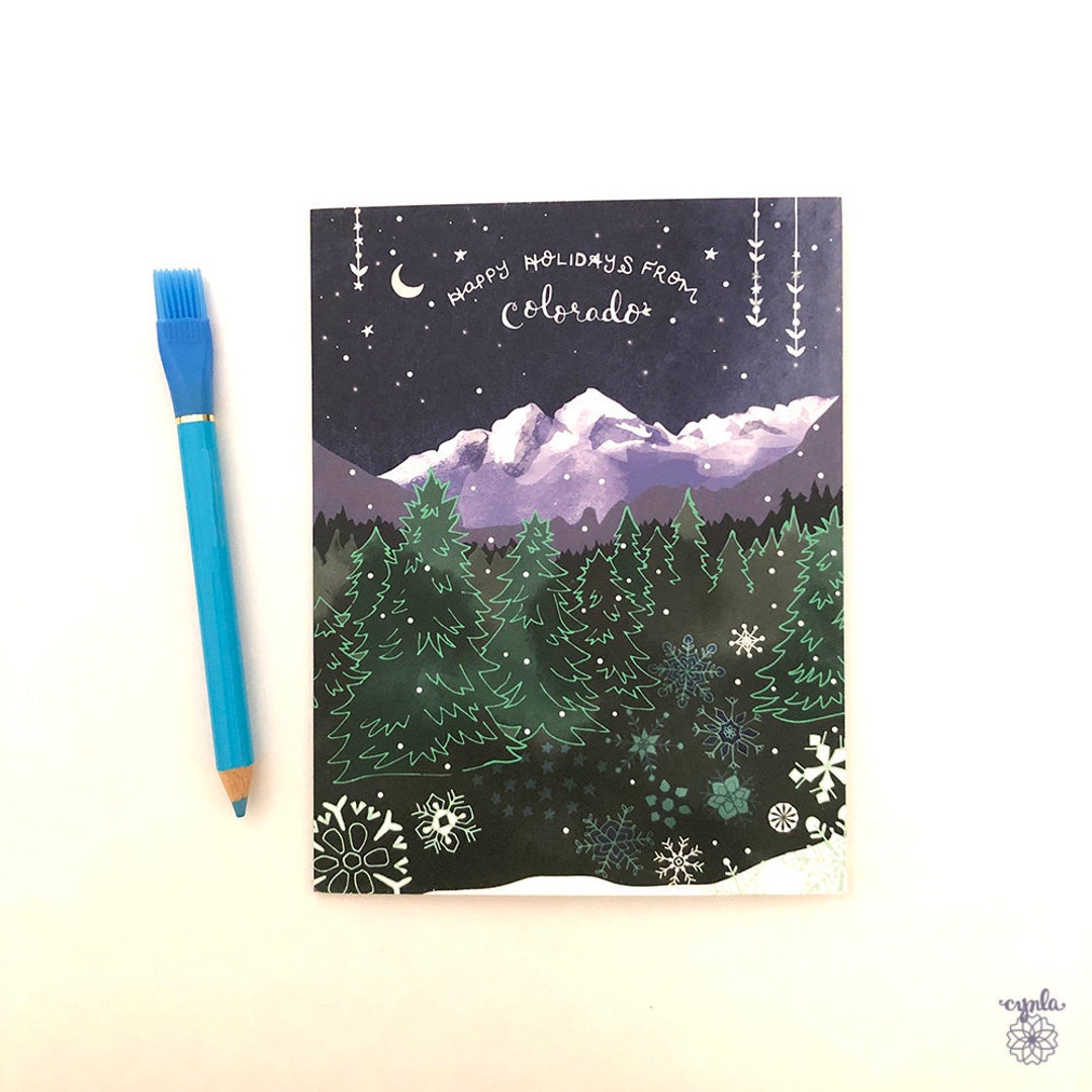 Colorado Holiday Card - Christmas Colorado Greeting Card, Colorado ...