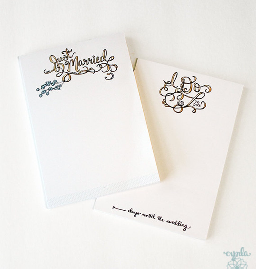 Happy Wedding Notepads I Do and Just Married Set of 2 - Etsy