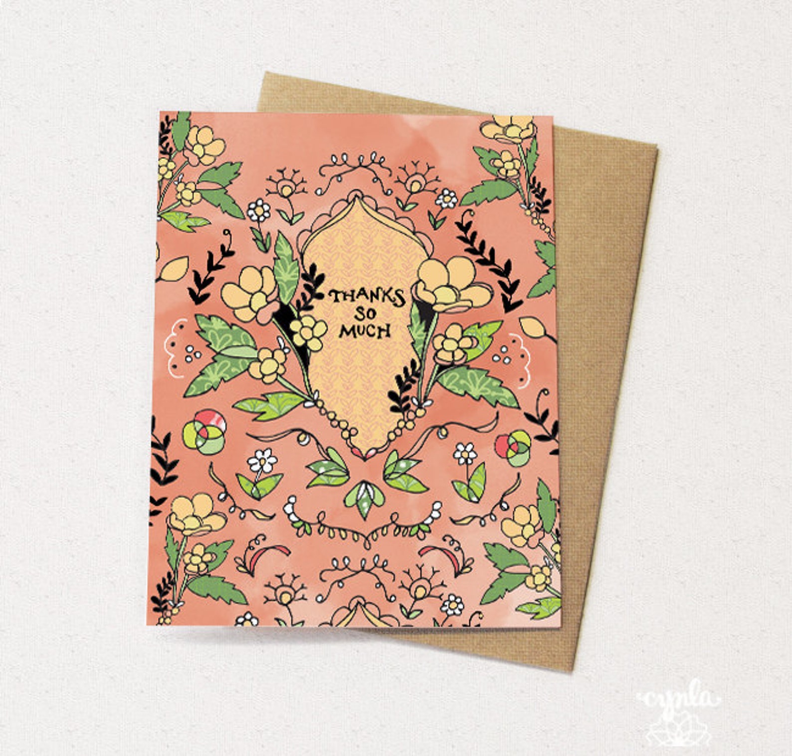 Thank You Cards Thanks so Much Greeting Cards Thank You | Etsy