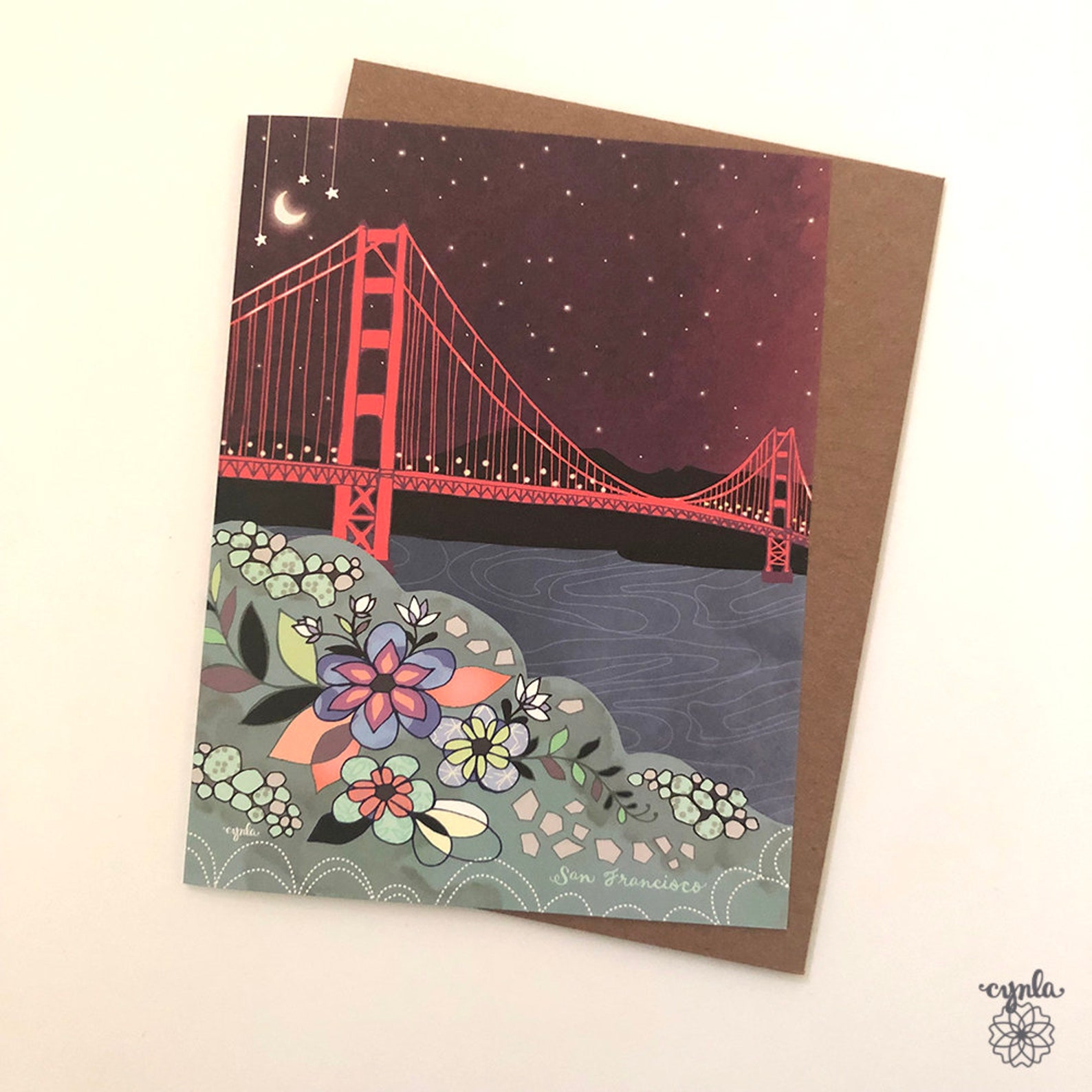 San Francisco Card Golden Gate Bridge Greeting Card San - Etsy