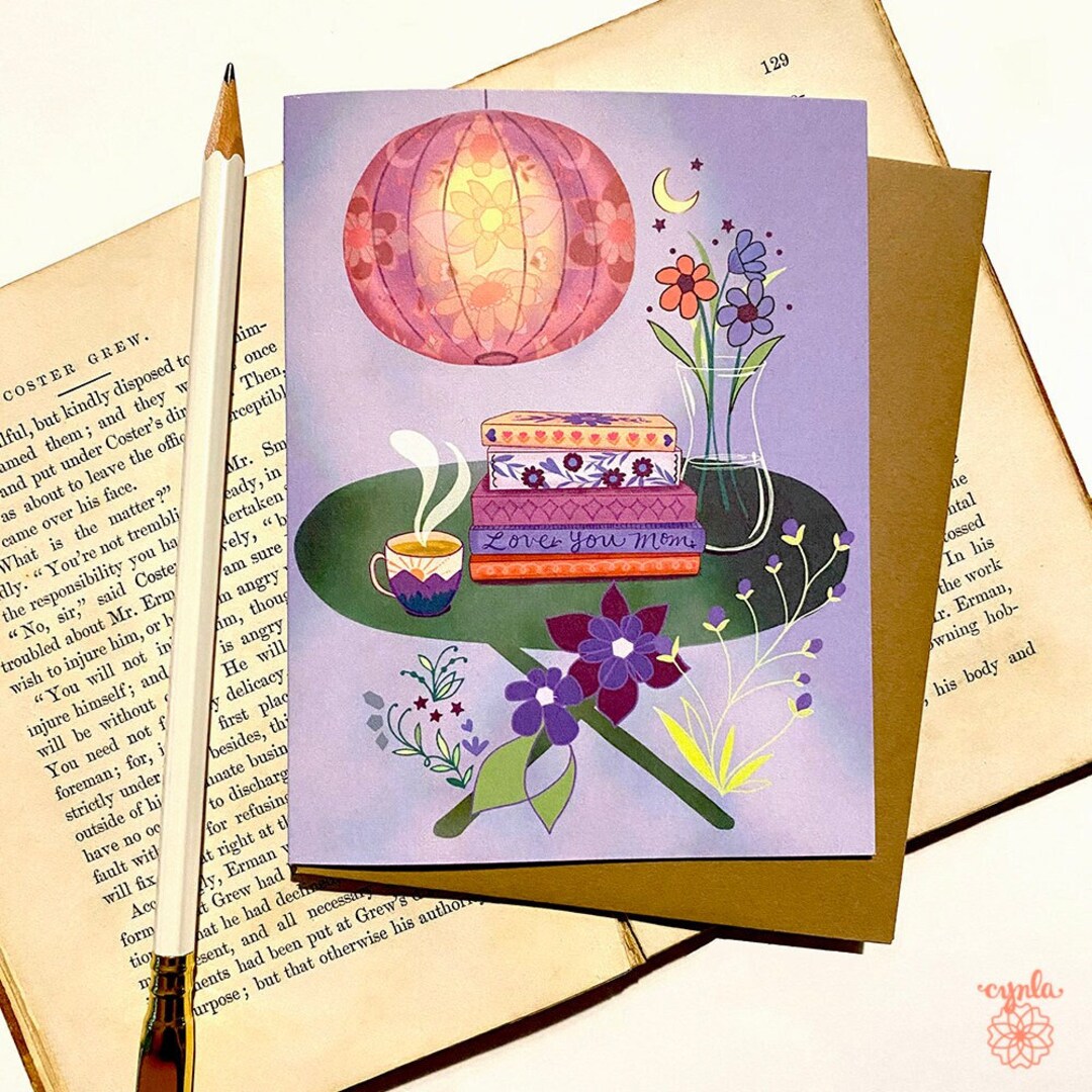 Book Mother's Day Card, Mom Greeting Cards, Happy Mothers Day, Mom ...