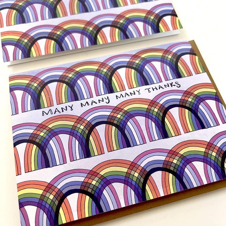 Rainbow Thank You Card Preschool Teacher Appreciation Colorful Thanks ...