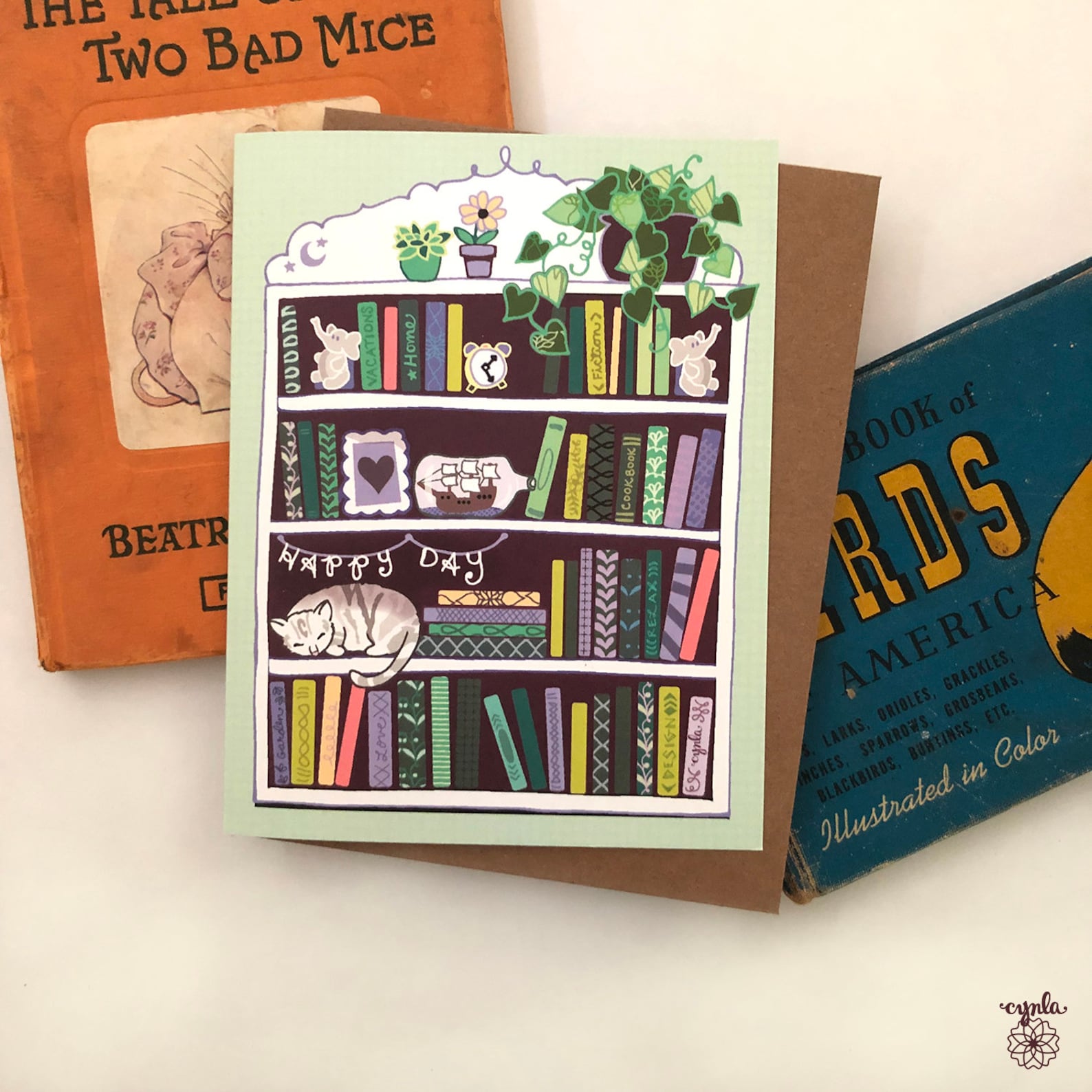 Bookcase Greeting Card Book Greeting Cards Library Cards - Etsy UK