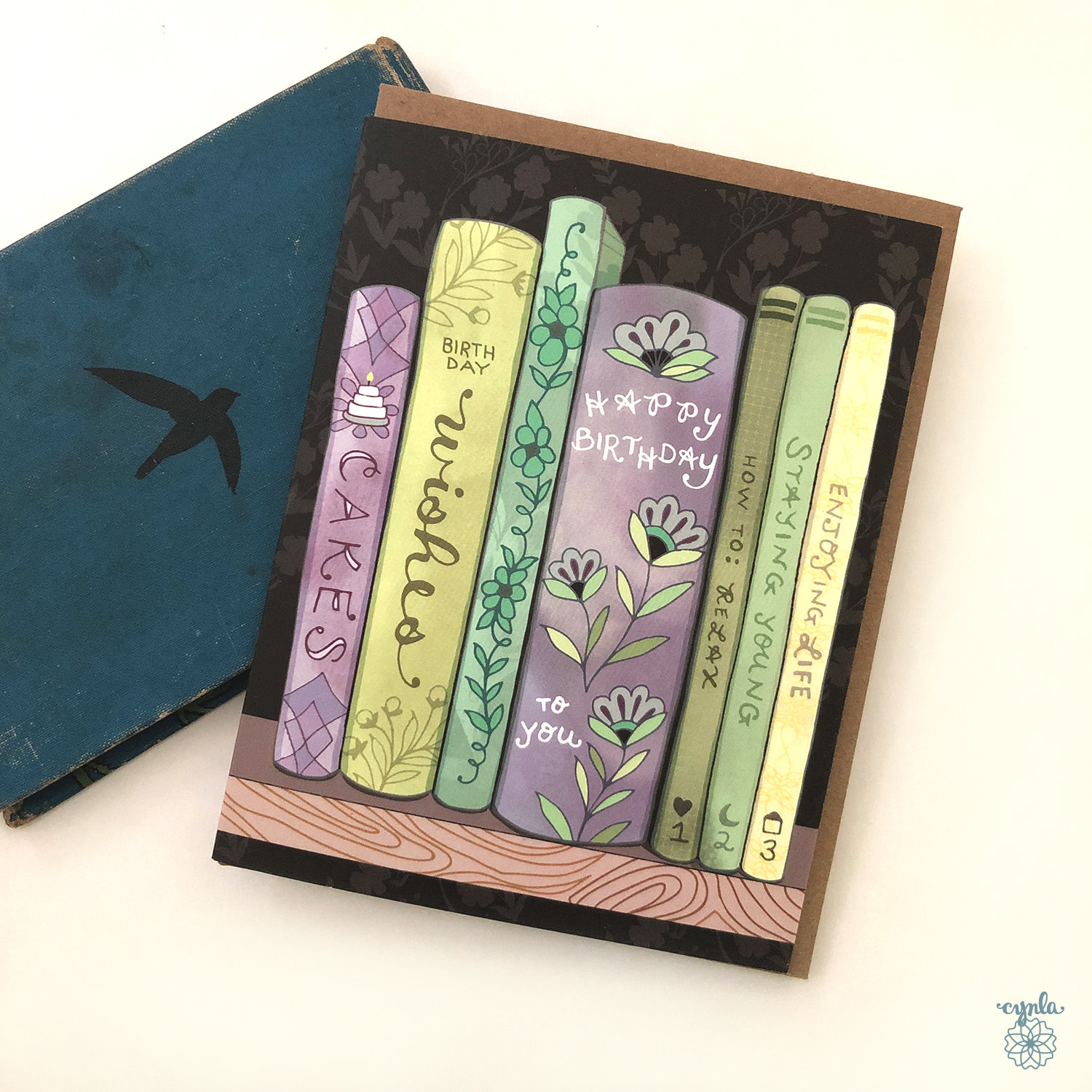Bookshelf Greeting Card Book Greeting Cards Book Store - Etsy