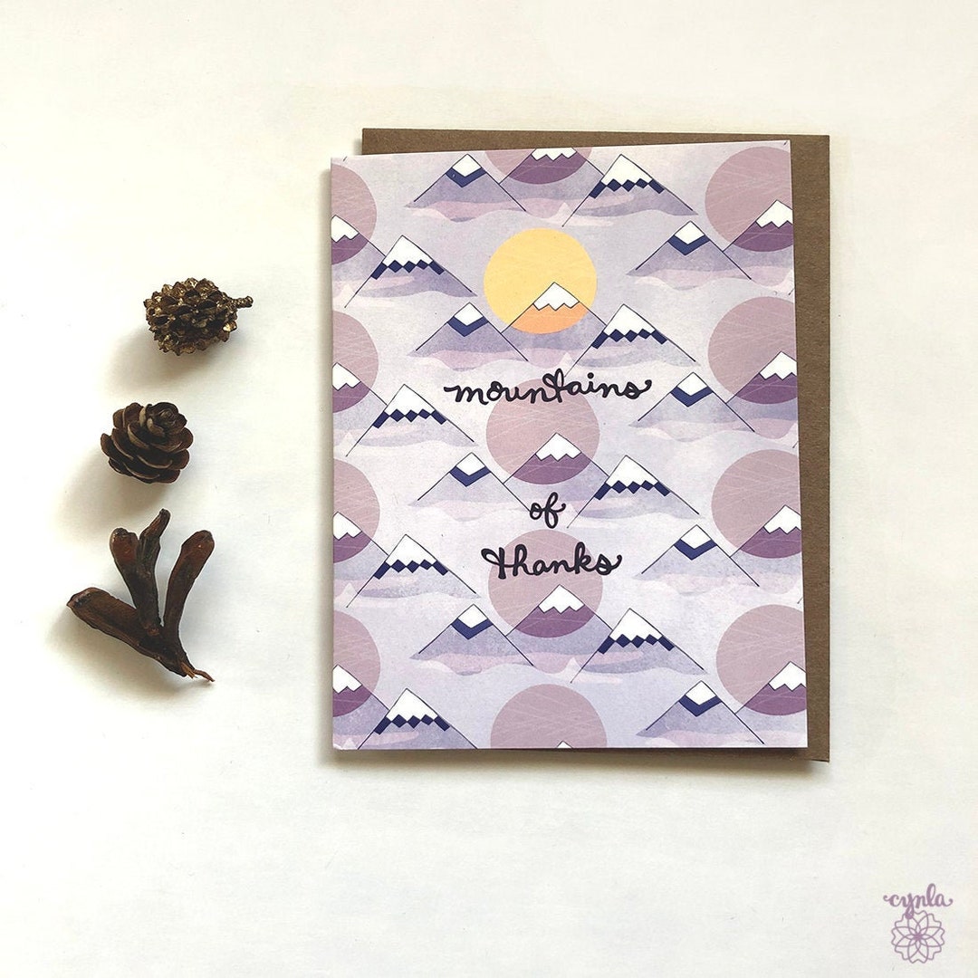 Thank You Cards Mountains - Mountains of Thanks, Thank You Greeting ...