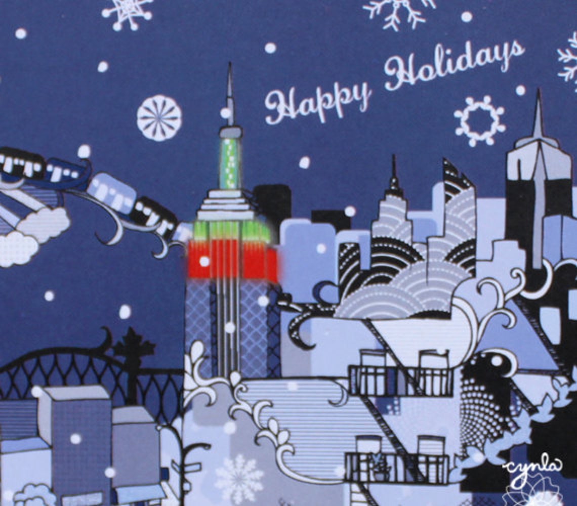 NYC Christmas Card / New York City Holiday Card New Yorker Nyc Holiday ...