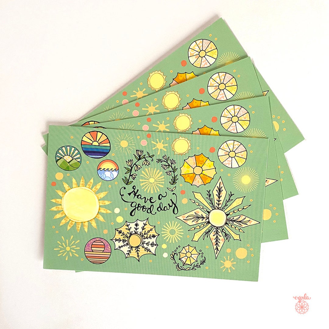 Have a Good Day Postcards - Set of 4, Friendship Stationery Pen Pal ...