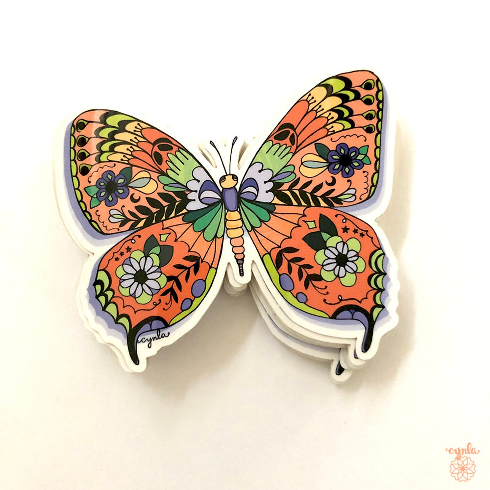 Butterfly Sticker - Monarch Orange Butterflies Butterfly Lover Gift 3 ...
