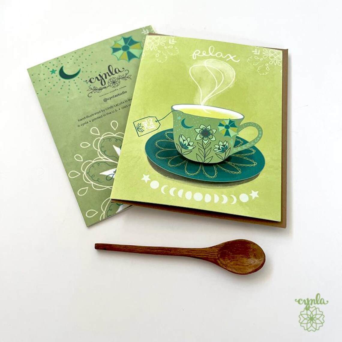 Moon Tea Card Cozy Cafe Birthday Tea Party Stationery Mindful Relax Tea ...