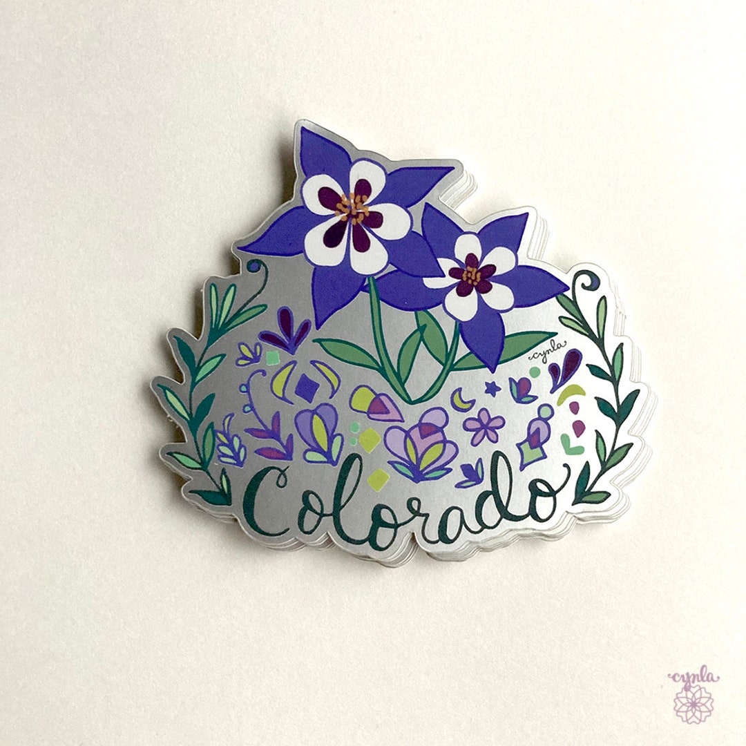 Colorado State Flower Sticker - Columbine Flower Stickers, 3.5 Inch ...