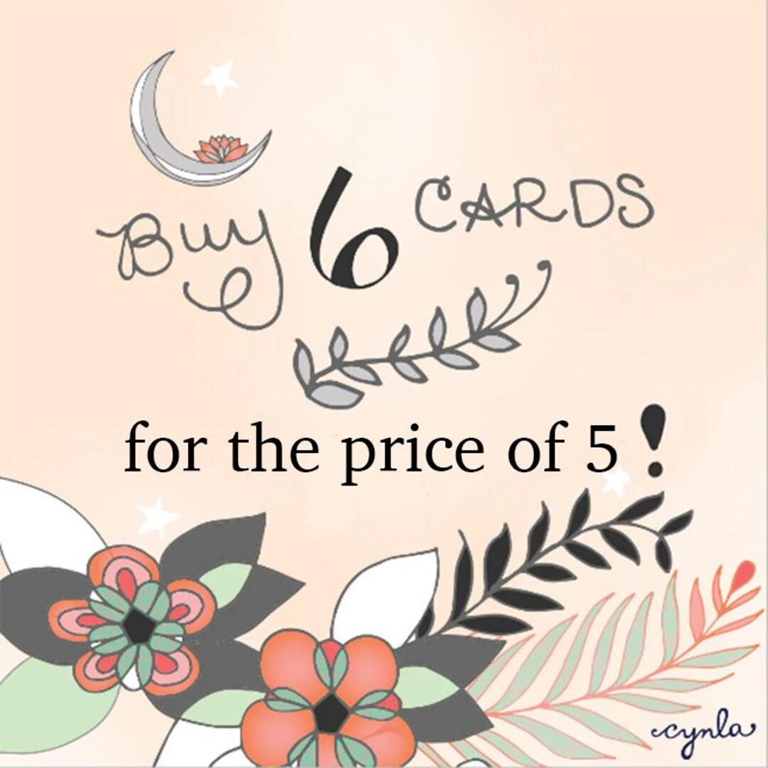 ADD ON Assorted Greeting Cards Deal - 6 Cards You Choose SALE Greeting ...