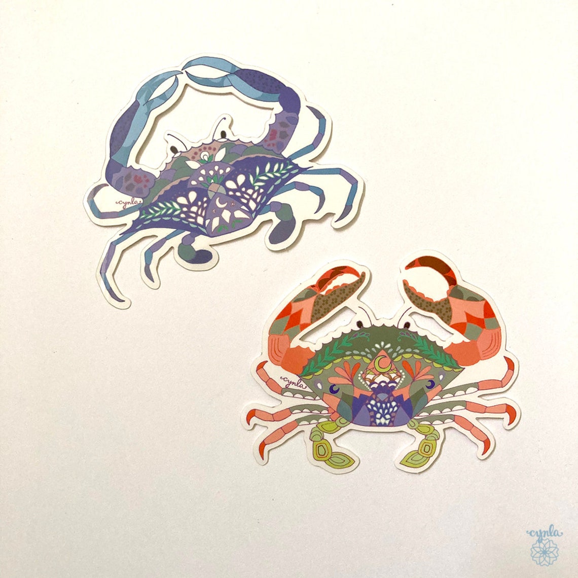 Blue Crab Sticker Crab Stickers 3 Inch Vinyl Crabby - Etsy