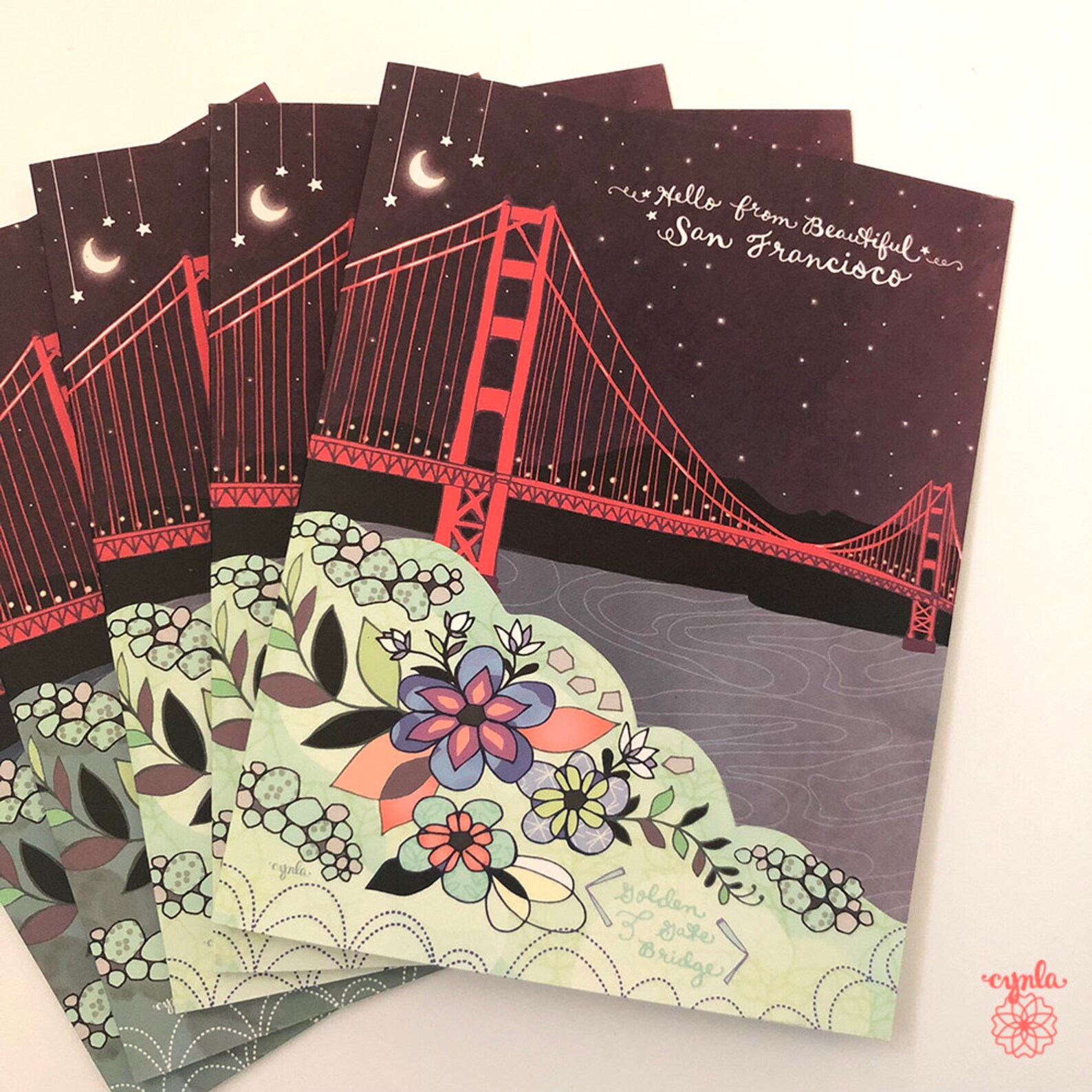 San Francisco Card Golden Gate Bridge Greeting Card San - Etsy