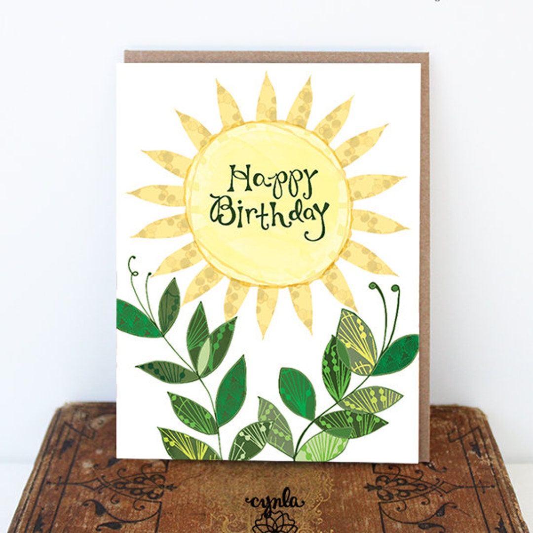 Sun Birthday Card Sunny Day Card, Sun Card, Sunny Birthday Greeting ...