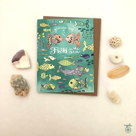 Love Fish Card Fish in the Sea Greeting Card - Etsy