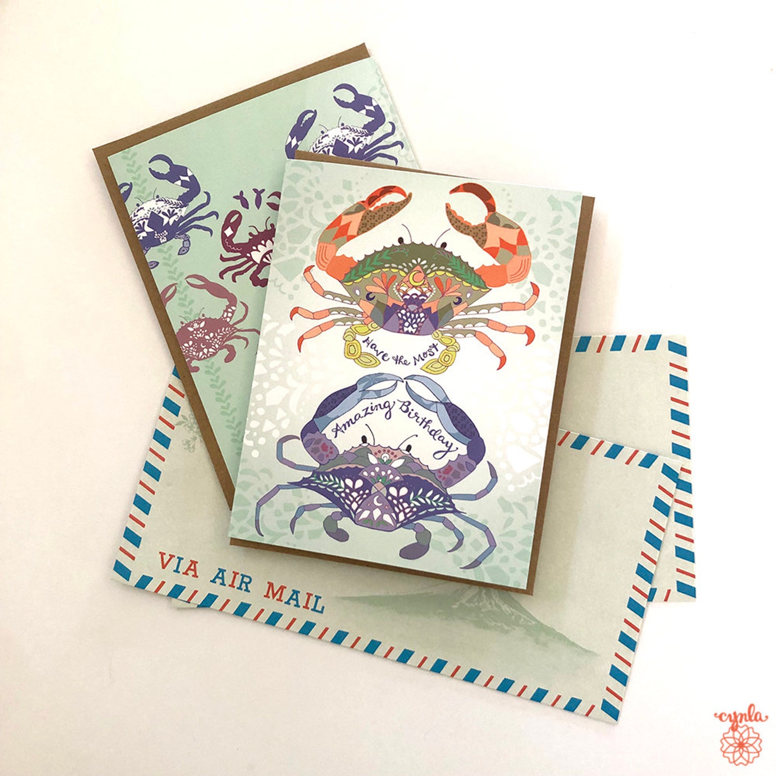 Crab Birthday Greeting Card Crabs Card Cancer Zodiac - Etsy