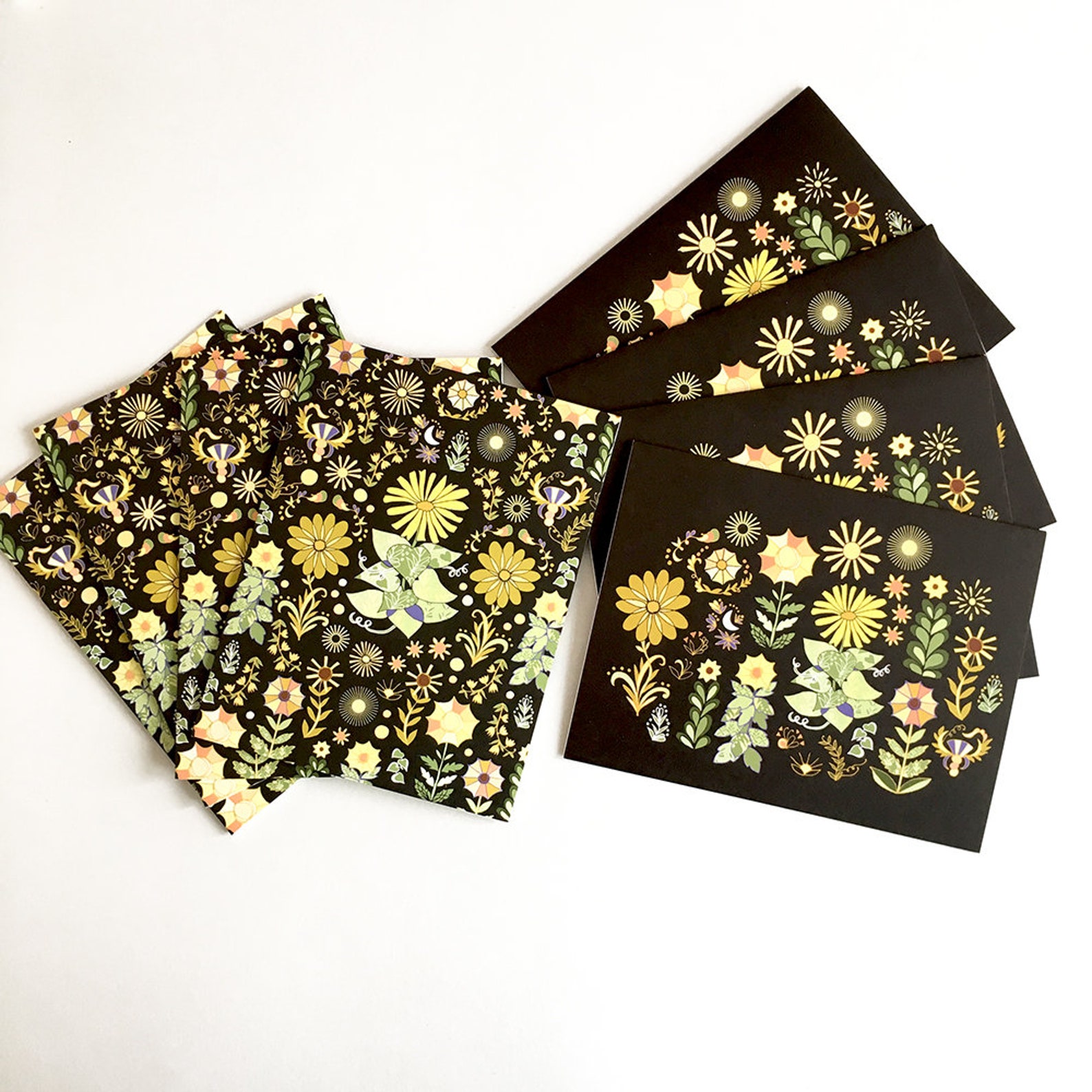 Sunflower Notes Gift SET of 8 Sunflower Greeting Cards | Etsy