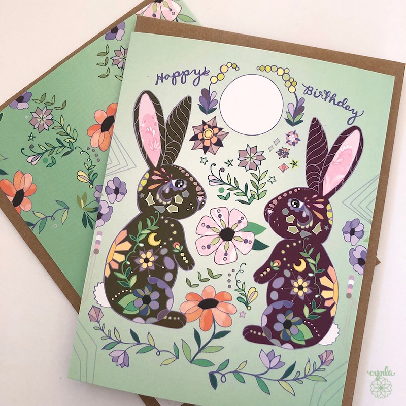 Bunny Card - Etsy