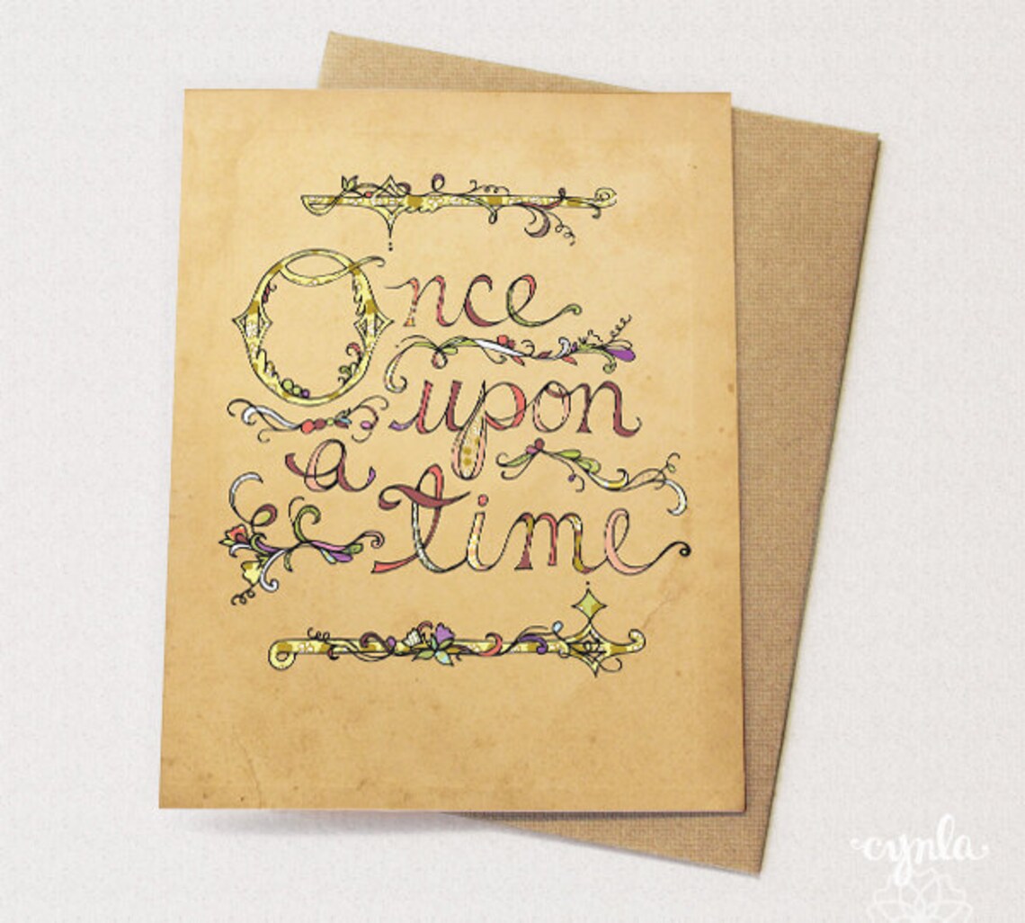 Once Upon a Time Storybook Card Baby Card Wedding Card - Etsy
