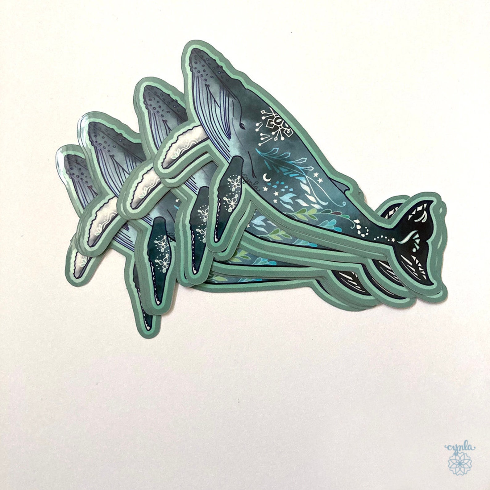 Humpback Whale Sticker - Ocean, Stickers, 3 Inch Vinyl, Blue, Whale ...