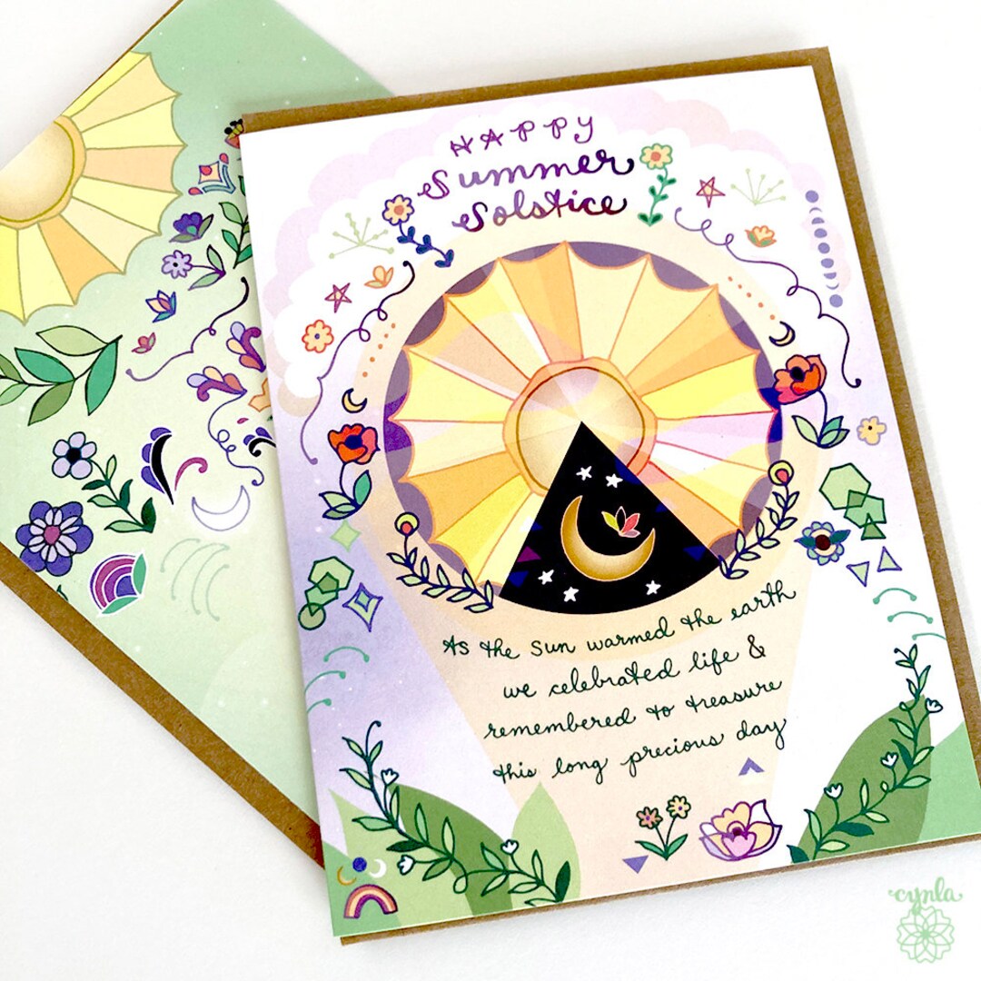 Summer Solstice Card - Happy Summer, Holiday Greeting Card, Unique ...
