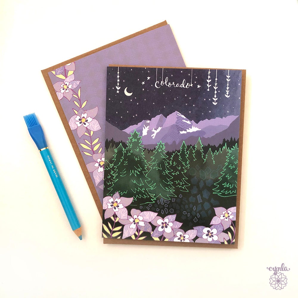 Colorado Card Starry Colorado Greeting Card Colorado - Etsy
