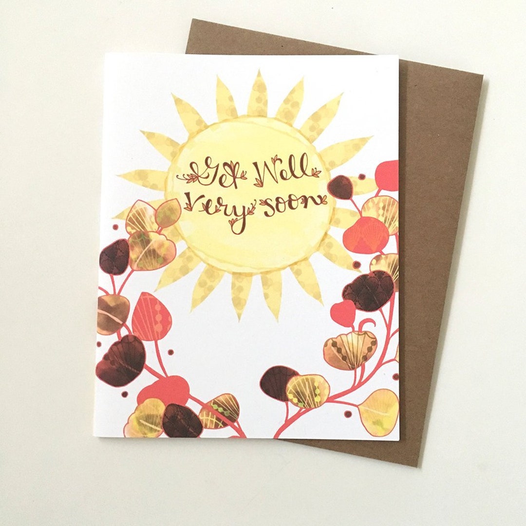 Get Well Sun Card - Get Well Very Soon, Get Well Card - Etsy