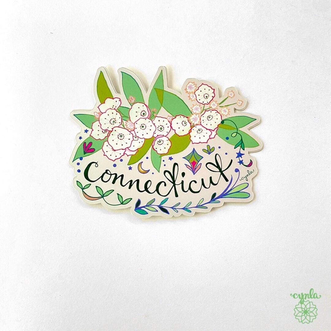 Connecticut State Flower Sticker - Stickers 3.8 Inch Vinyl, Connecticut ...