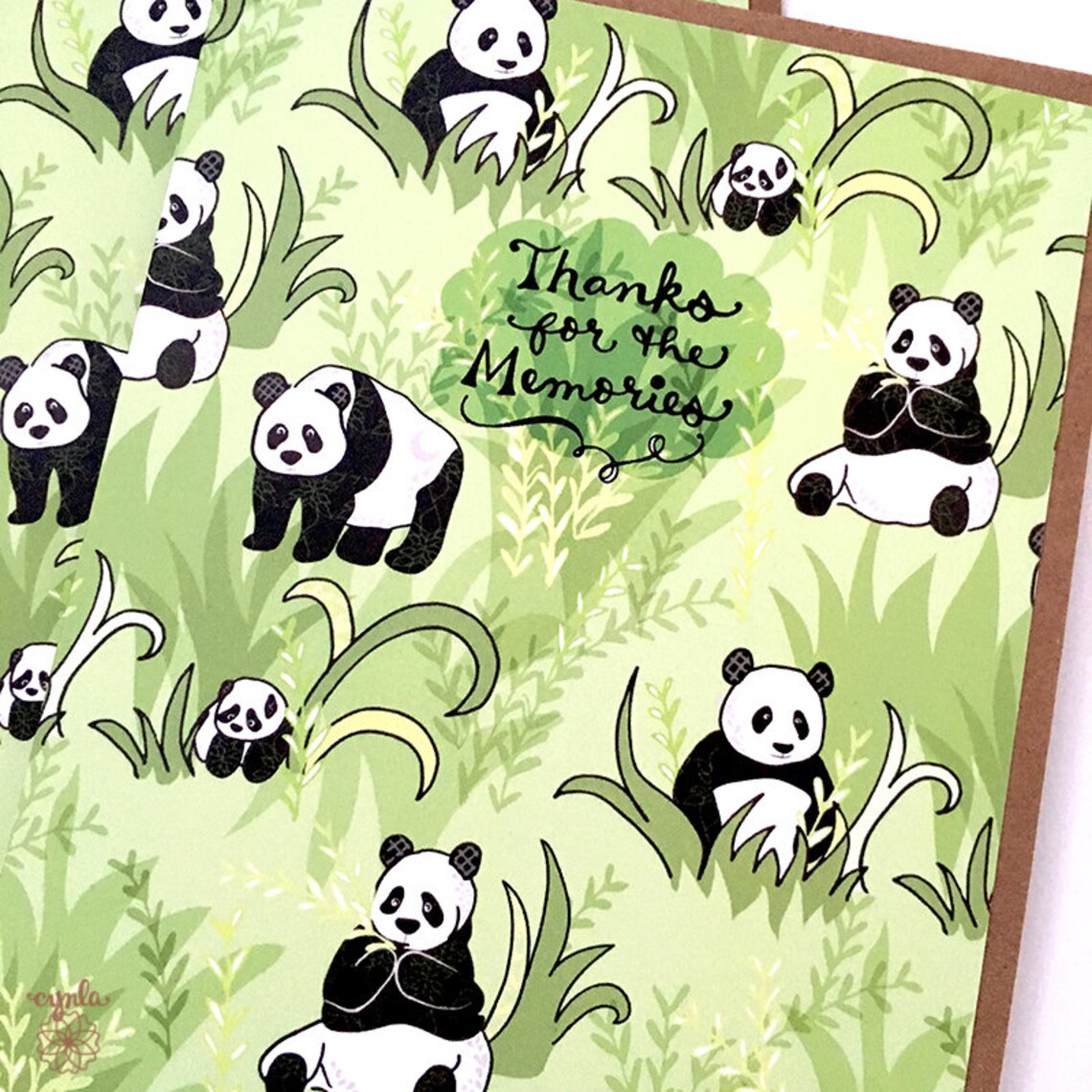Panda Thank You Cards Thanks for the Memories Thanks so - Etsy