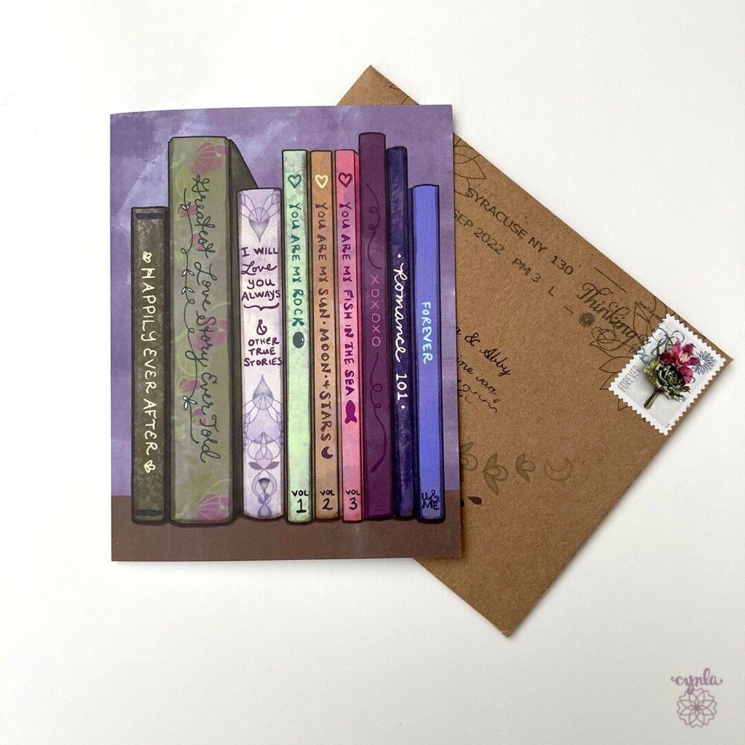 Book Lover Card - Book Greeting Card, Bookstore Love Card, Love Reading ...