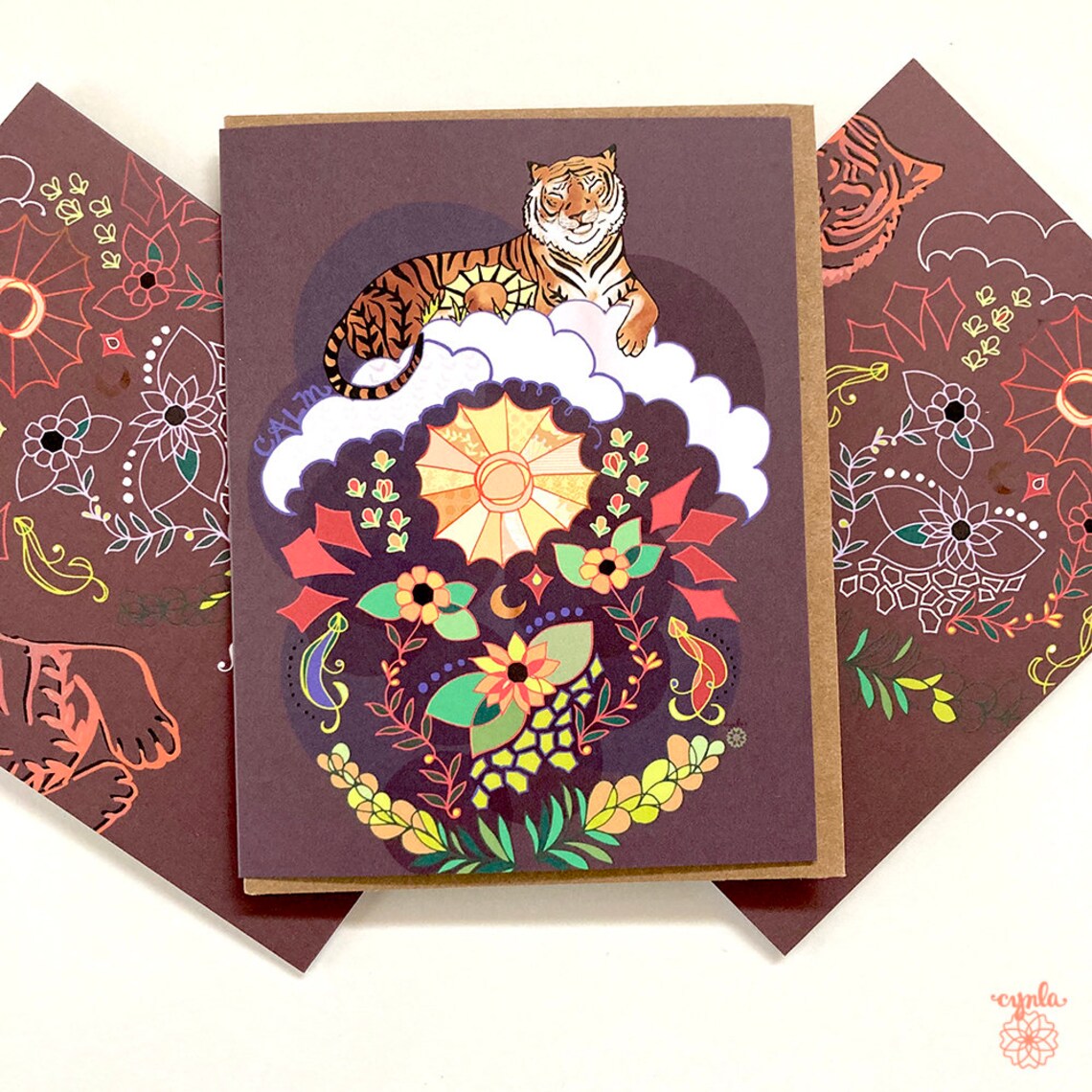 Calm Tiger Greeting Card Tigers Birthday Card Blank Card - Etsy