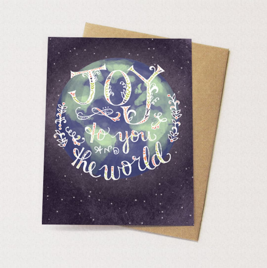 Joy to the World Greeting Card Joy Card World Peace - Etsy