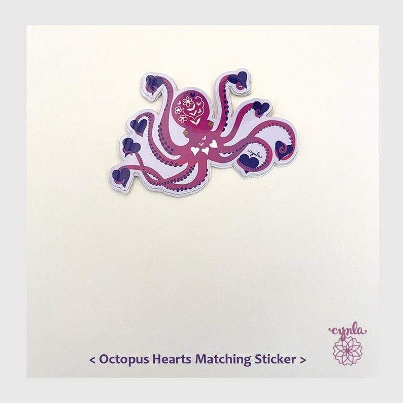 Octopus Hearts Greeting Card - Love Heart Animal Cards Ocean Cute ...