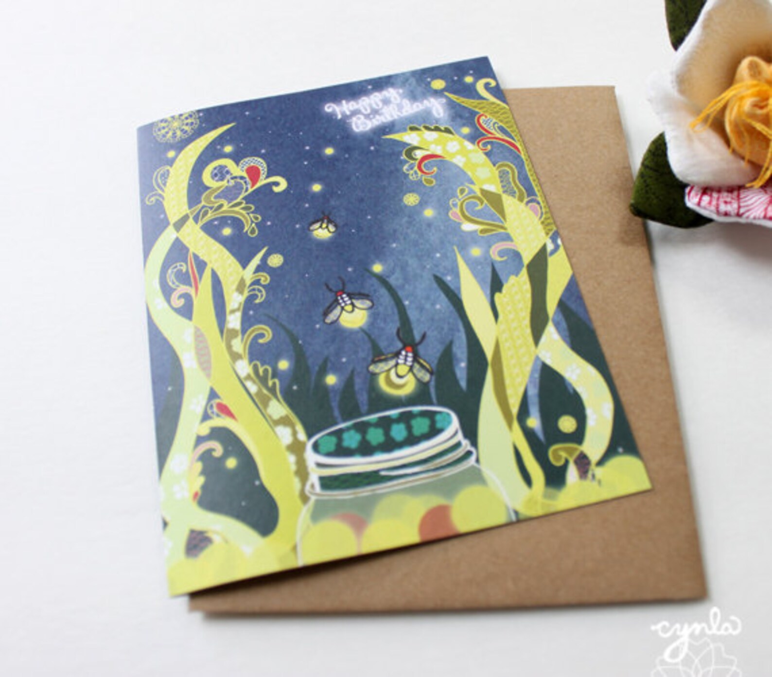 Fireflies Birthday Greeting Card Fireflies Card Birthday - Etsy