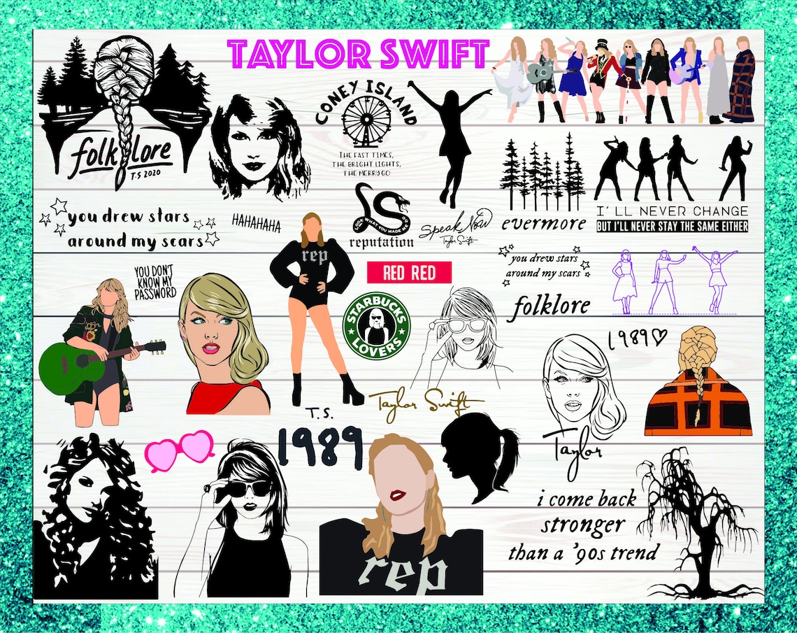 Bundle 105 Silhouette Clipart Taylor Swift SVG PNG Taylor | Etsy