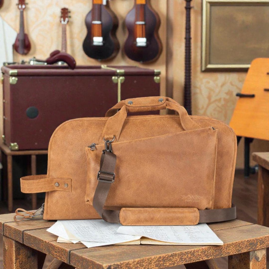 Personalized Leather Flugelhorn Gig Bag – Handmade Instrument Case for ...