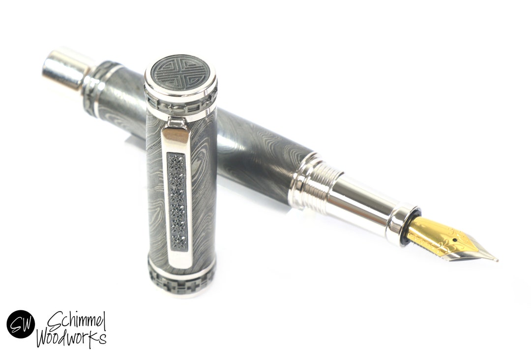 Hand Forged Damascus Steel Fountain Pen - Personally Delivered by the ...