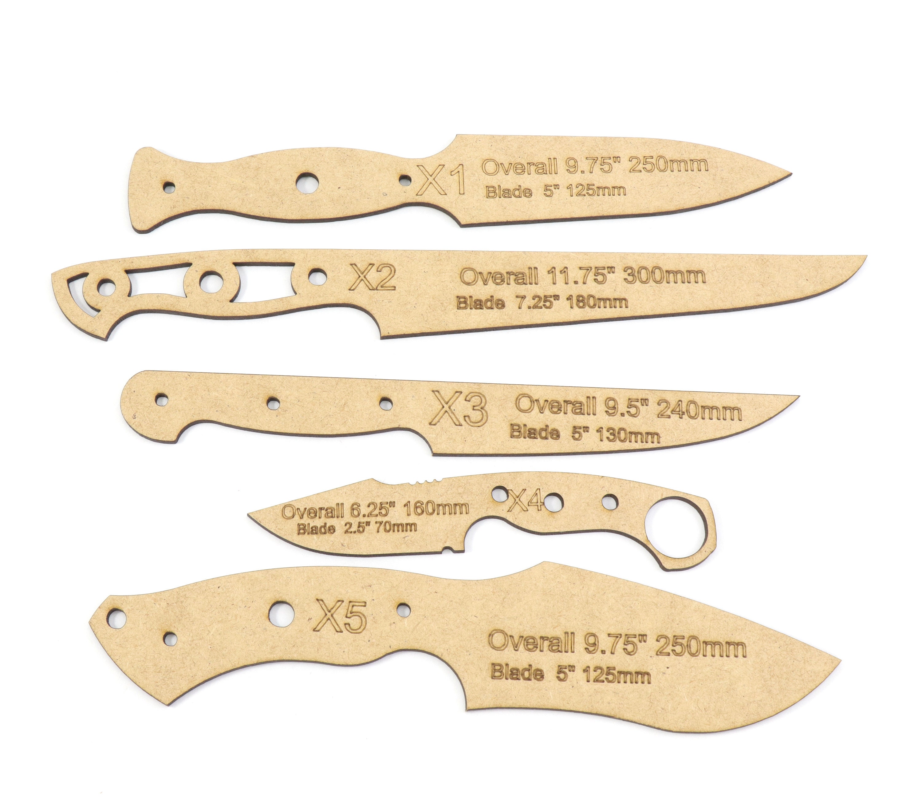 Knife Template - Kitchen Knife, Hunting Knife, Cleaver, Hatchet, Hidden ...