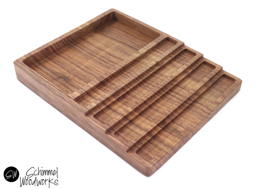 XL Wood Pen Tray With Desk Organizer - Holds 4 Pens - Etsy