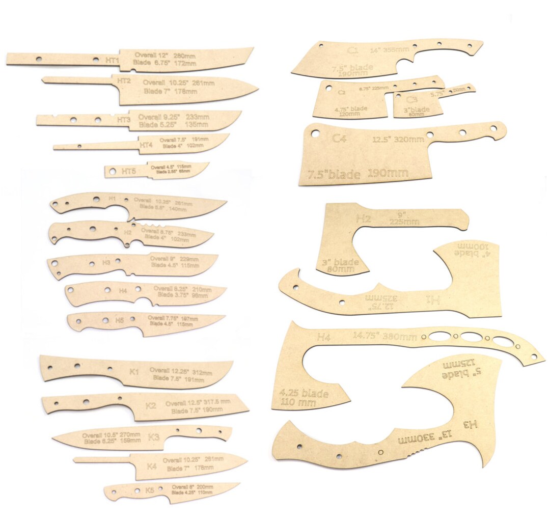 Knife Template Kitchen Knife Hunting Knife Cleaver - Etsy