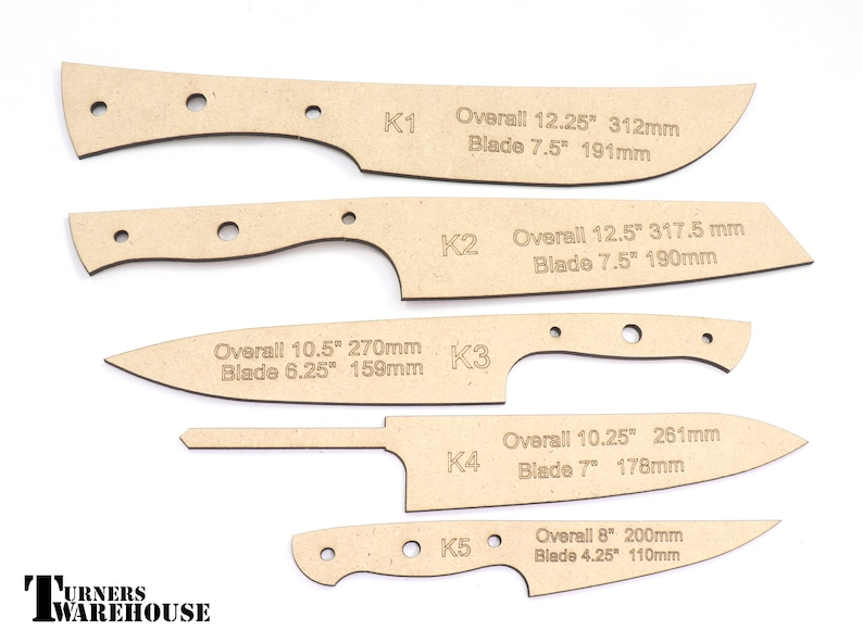 Knife Template - Kitchen Knife, Hunting Knife, Cleaver, Hatchet, Hidden ...