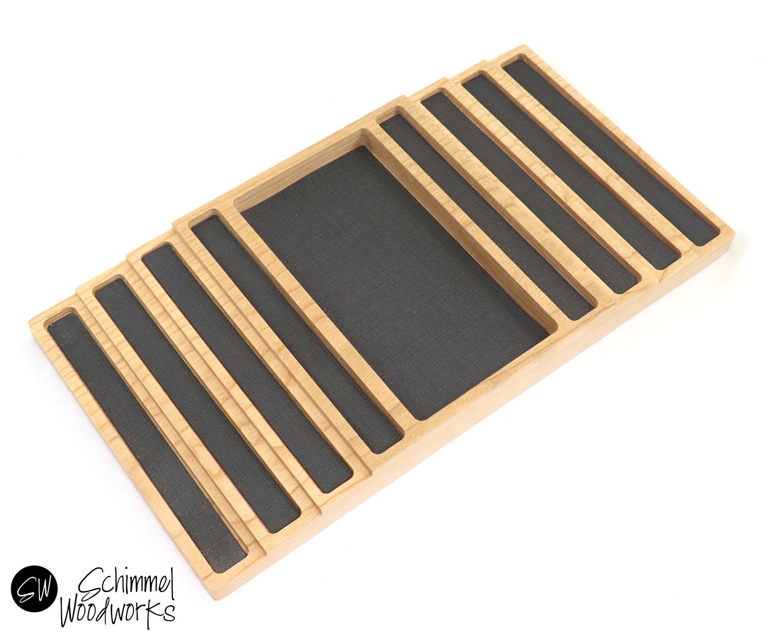 Cherry Wood Pen Large Tray With Desk Organizer Holds 8 Pens - Etsy